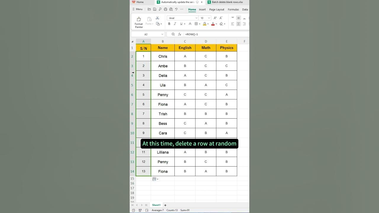 Automatically update the serial number#excellife#Excel#officeskills#exceltips #exceltech - YouTube