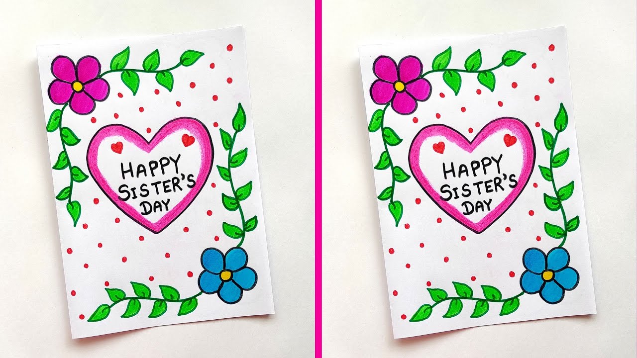 Last minute Sister's Day Card | DIY Sister's day card | Easy Sister's ...