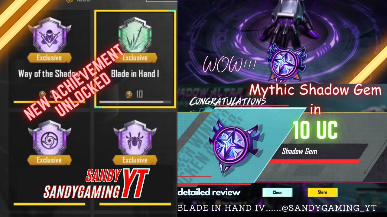 New Achievement Unlocked 😲| Mythic Shadow Gem 😍😍😍 in 10 UC | Sandy YT # ...