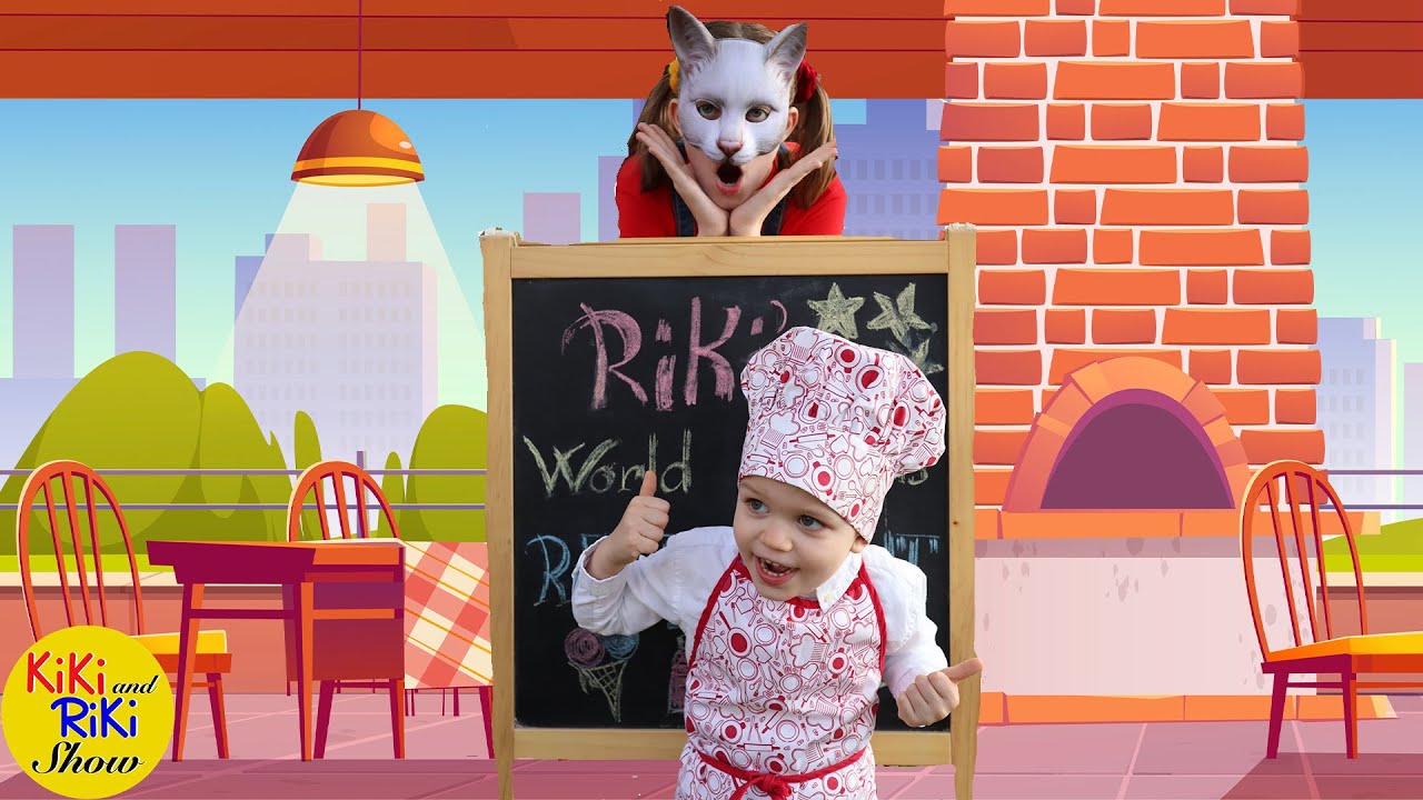 Kiki and Riki play Italian restaurant. Funny video - YouTube