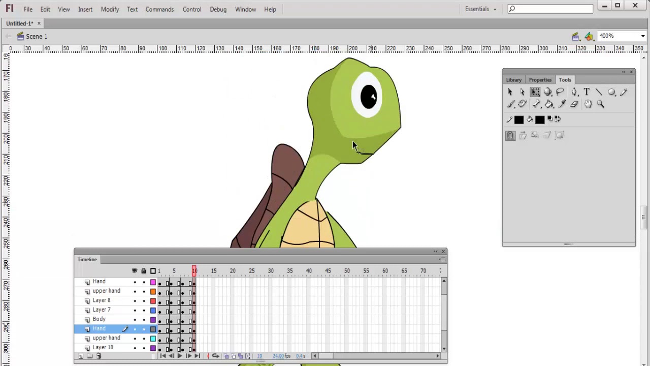 How to make animation walk in Adobe flash | Turtle walking - YouTube