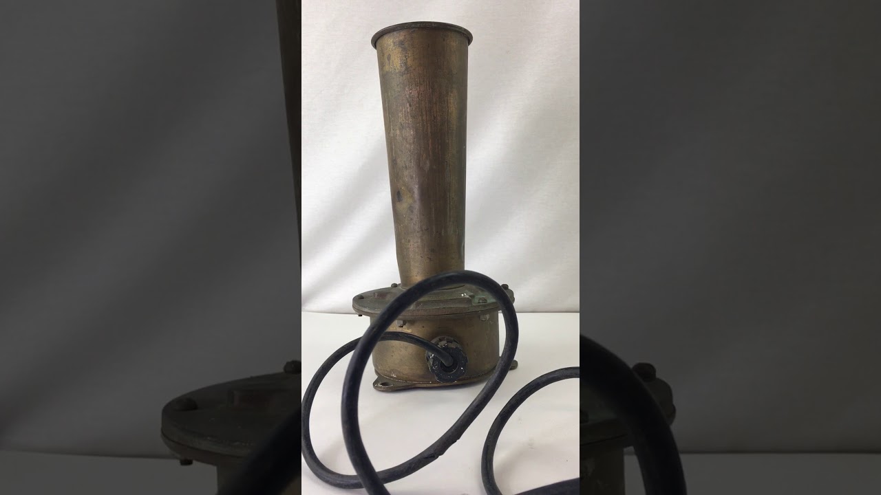 Working BRASS-BRONZE WWII ERA US NAVY SHIPS HORN 115v - YouTube