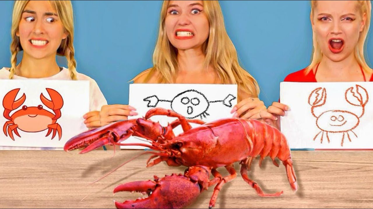 DRAW AND EAT CHALLENGE! Funny Food Challenges by QWE girls - YouTube