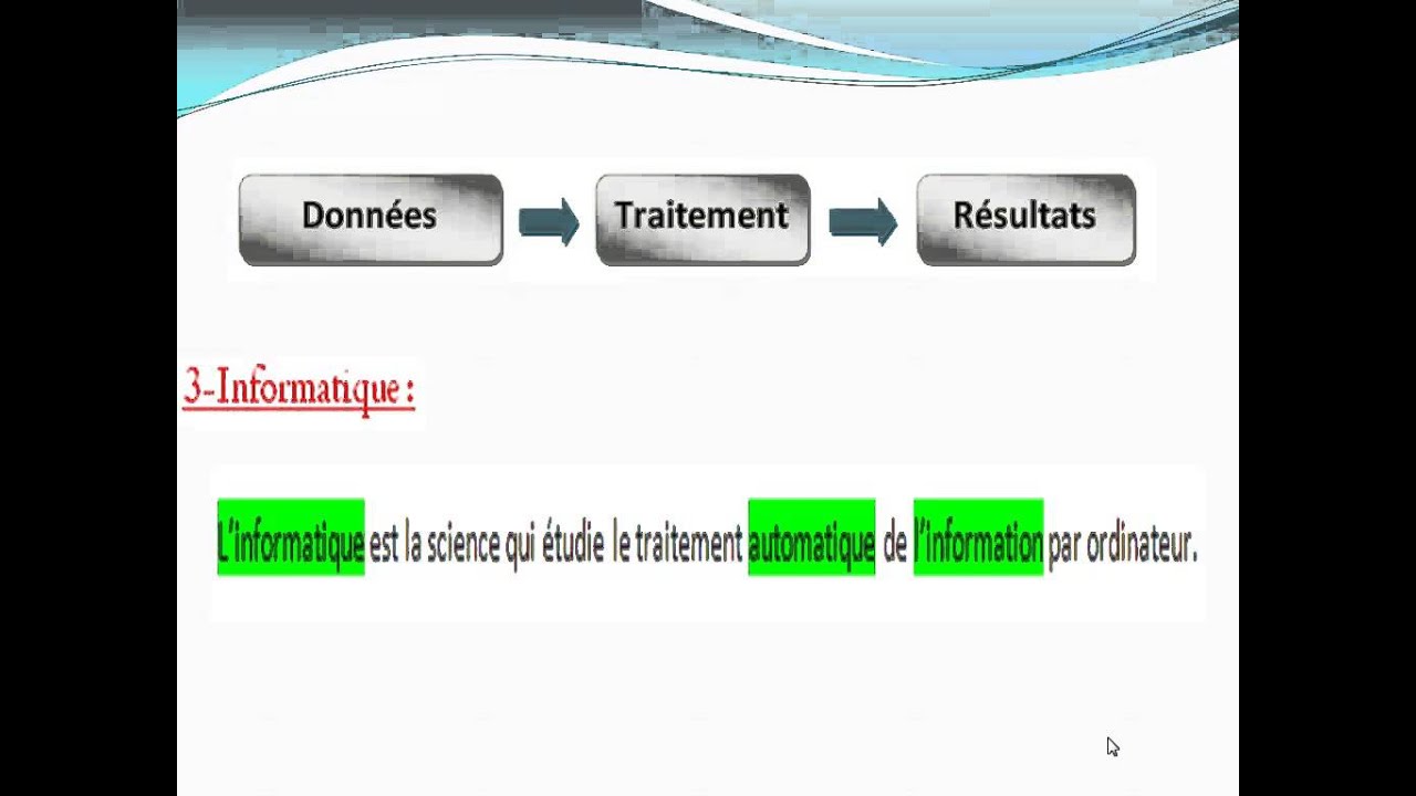 TUTO information informatique ,traitement,computer الإعلاميات الحاسوب ...