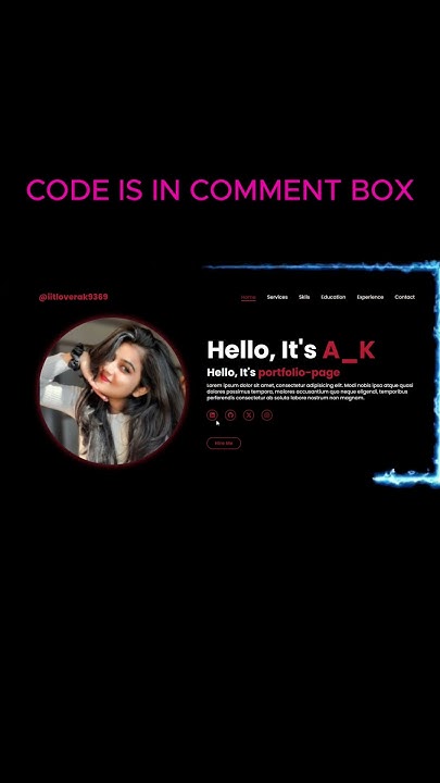 portfolio Web-site using HTML and CSS #portfoliowebsite #coding #coders #webdesign # ...
