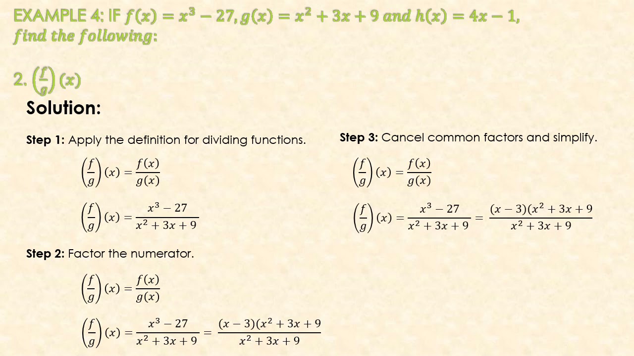 Lesson 3 Performing Operations on Functions - YouTube