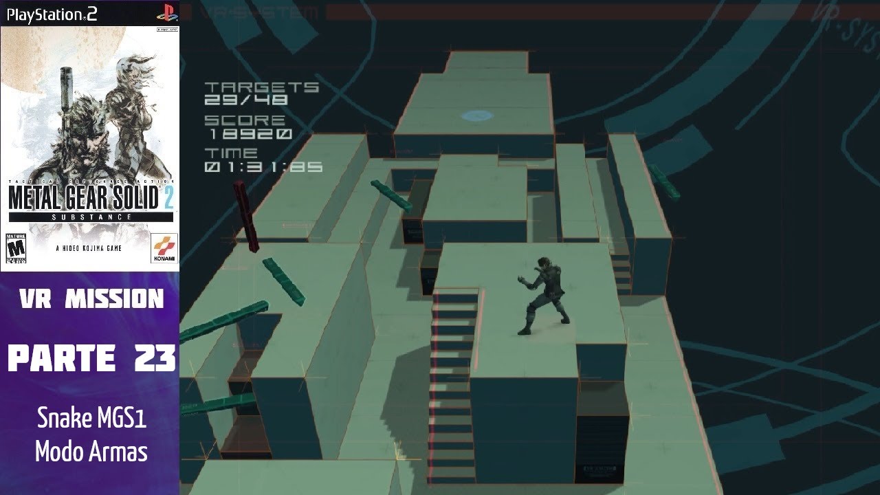 Metal Gear Solid 2 - VR Mission (100%)(Oro) - 23: Snake (MGS1) - Modo ...