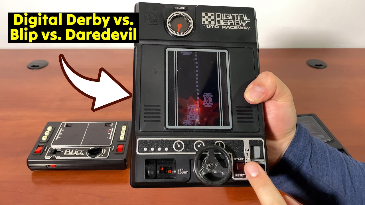 Tomy Digital Daredevil vs. Digital Derby vs. Blip Mechanical Pong Game ...