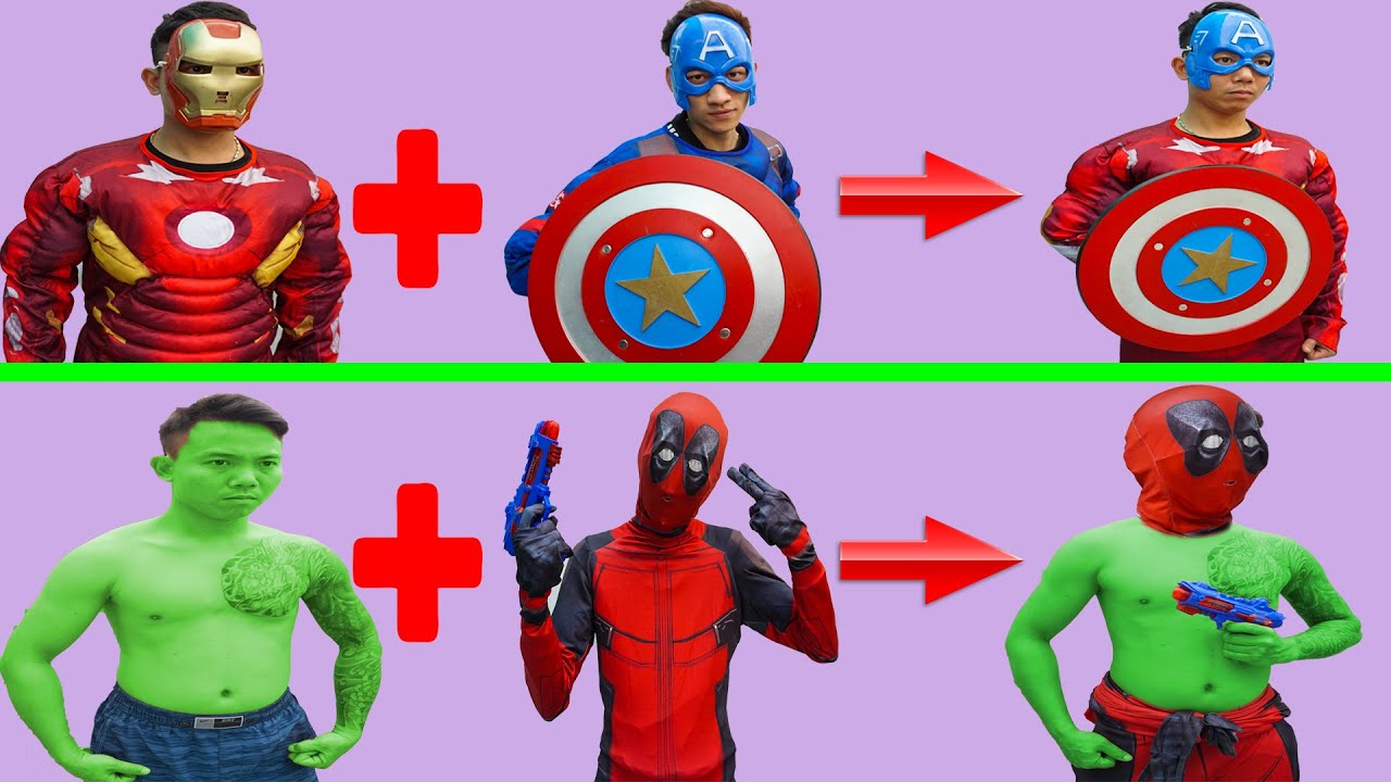 Superheroes Get Mixed,Hulk,Captain america,Iron Man,Superman - YouTube