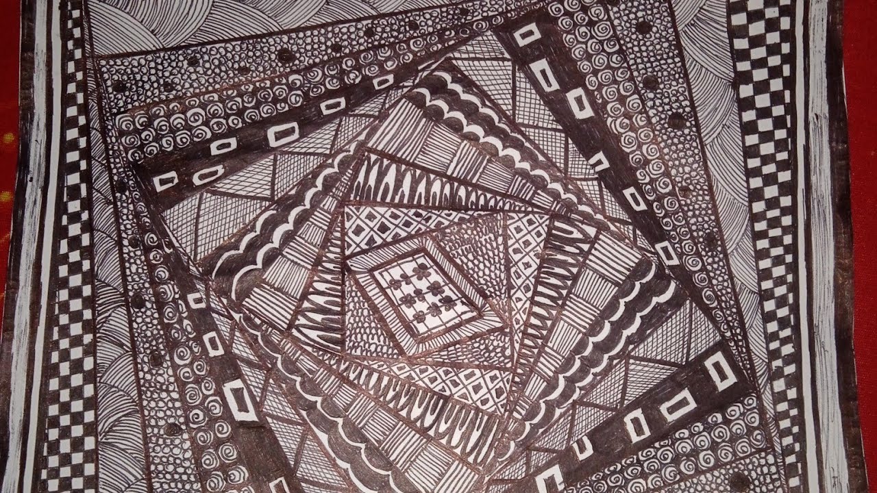 Square mandala art 😱🎨Step by step #youtubevideo - YouTube