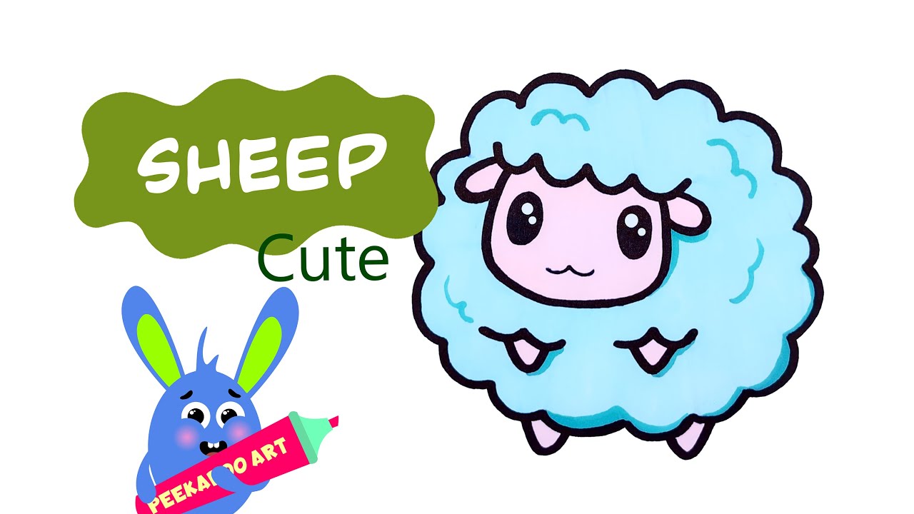 How to draw a cute sheep | Animal drawing - YouTube