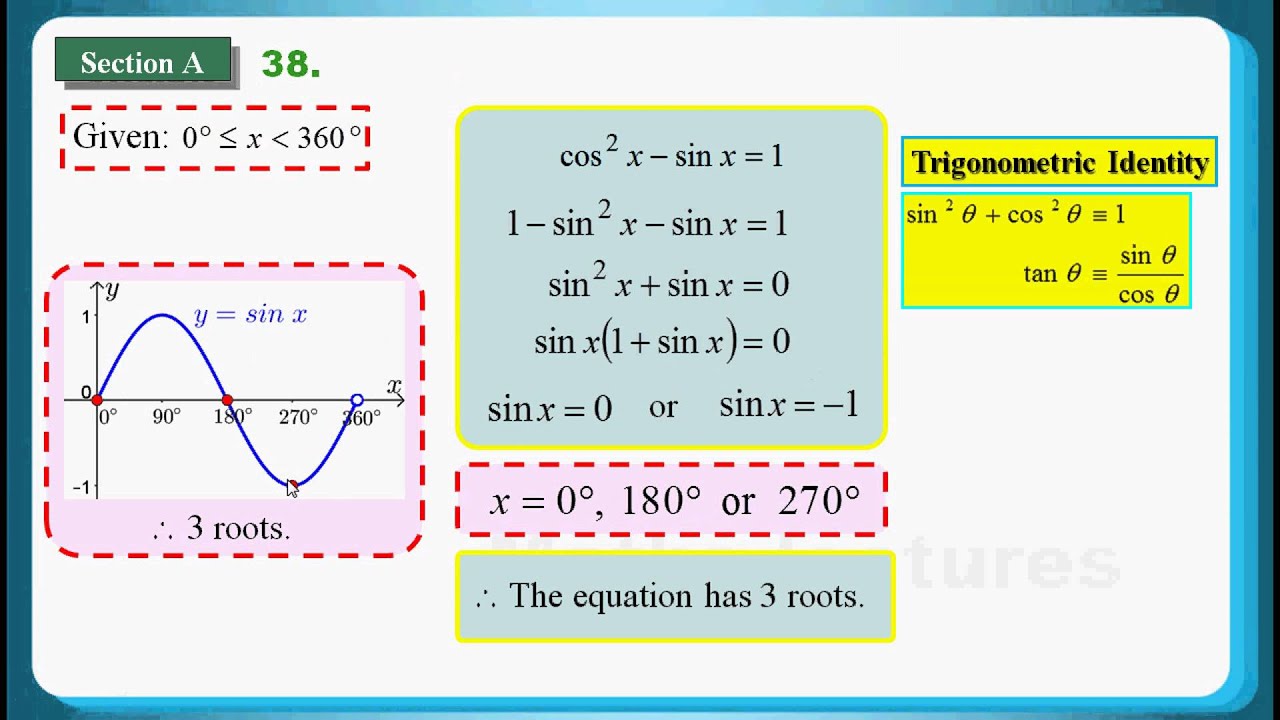 HKDSE 2015 Maths Core Paper 2 Q38: Trigonometric Equation、Identity 恆等式 ...