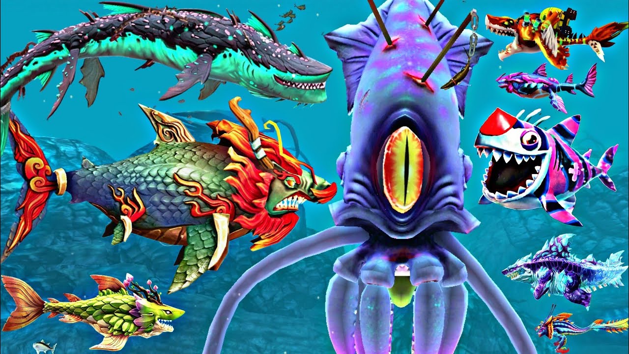 Hungry Shark World New Shark | Giant Colossal Squid Boss | New ...