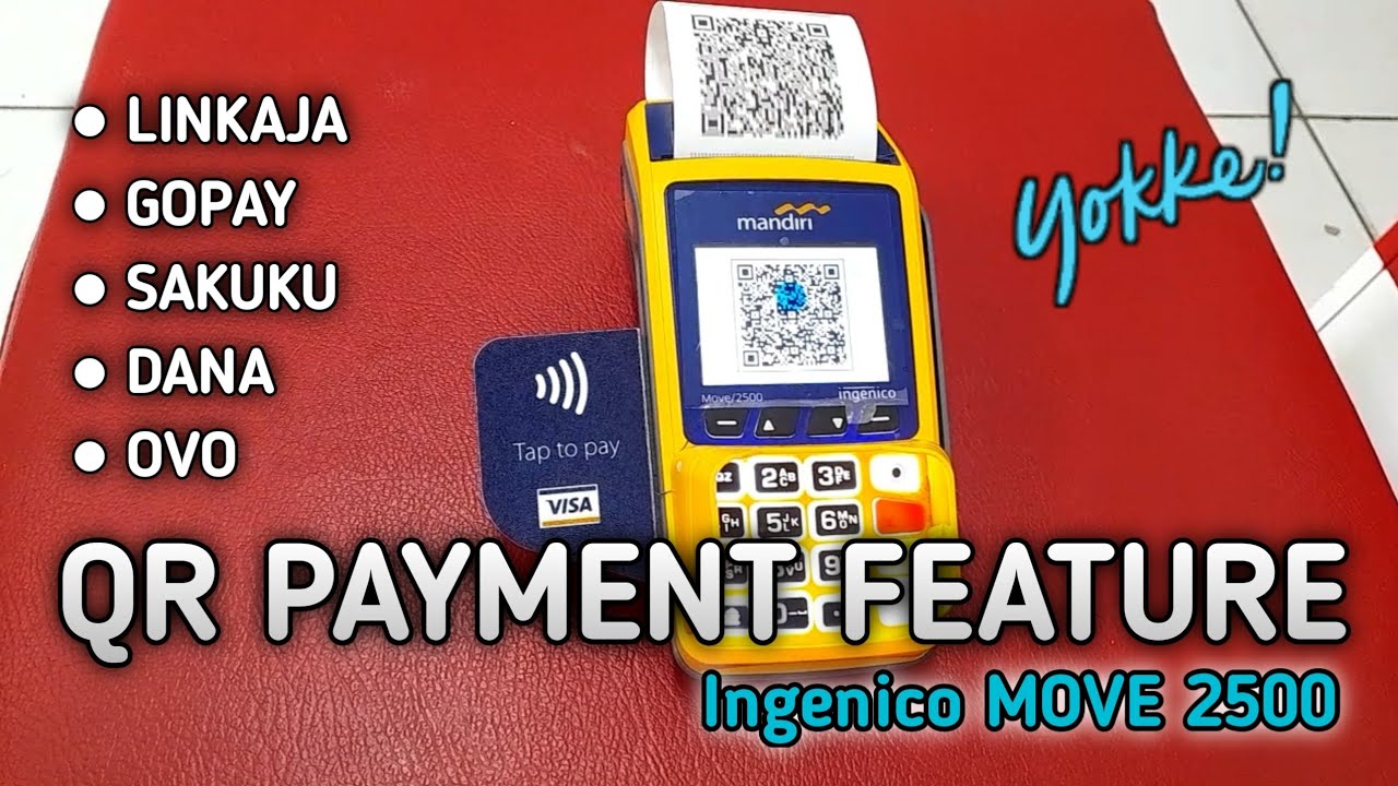 How to make a transaction using the QR Payment feature at EDC Mandiri Bank type move 2500 - YouTube