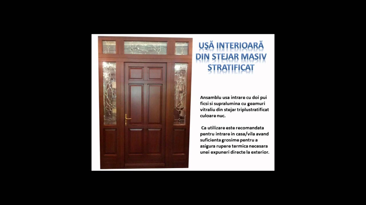 Usa de exterior din Stejar Masiv Stratificat, Nuc - YouTube