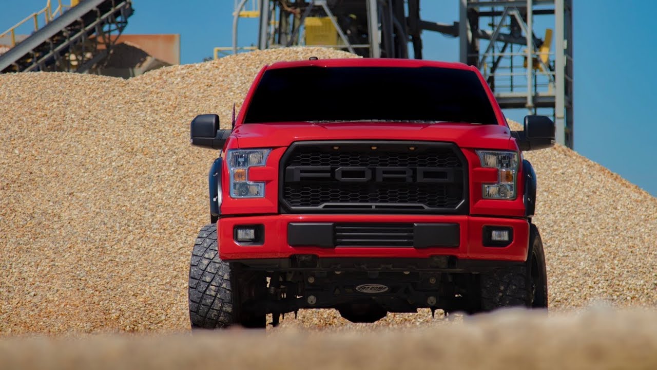 f150 on Mayhem Wheels With Roush Exhaust and Pro Comp Lift - YouTube