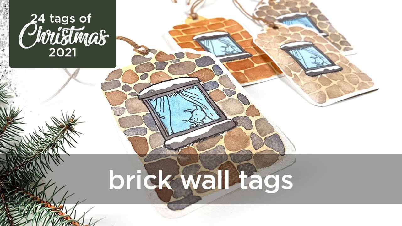 24 Tags of Christmas 2021 #5: Brick Wall Tags - YouTube