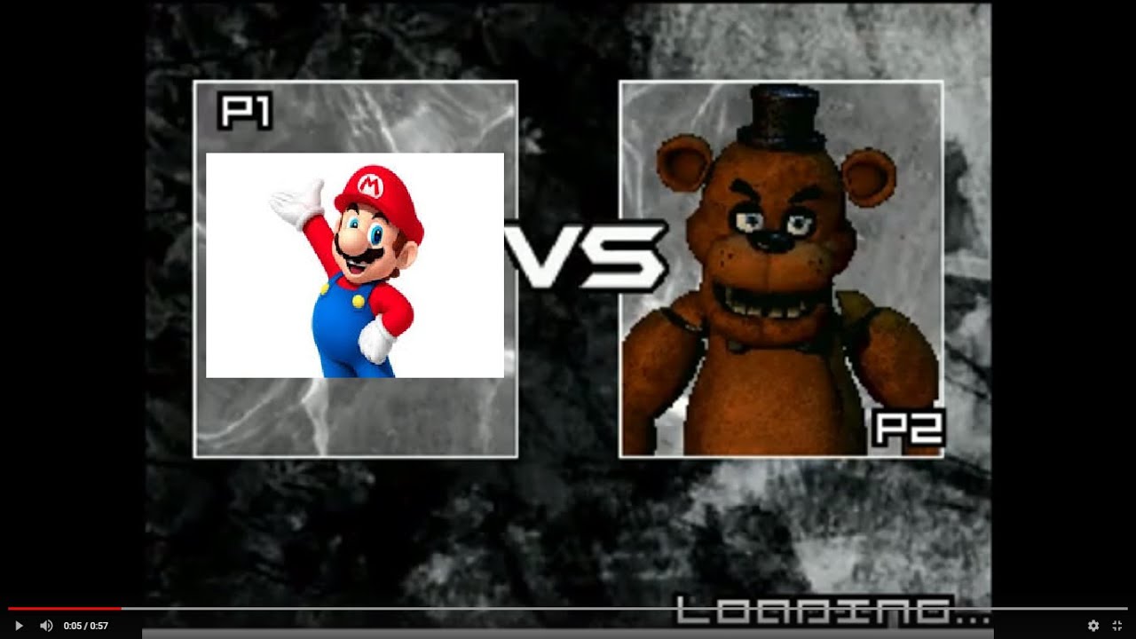 Mario (Super Mario Bros) Vs. Freddy Fazbear (Five Nights at Freddy's ...