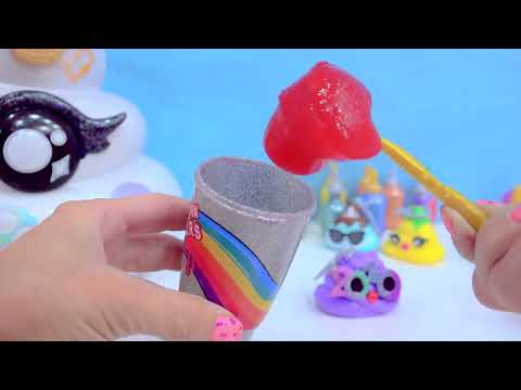 Giant Surprise Pooey Puitton Craft Bag Kit ! DIY Make Glitter + Crunchy Slime COOKIESWIRLC REUPLOAD