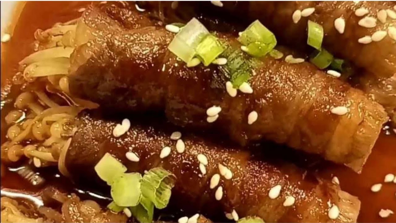 Enoki Beef Rolls with Teriyaki Sauce #enokibeefrolls - YouTube