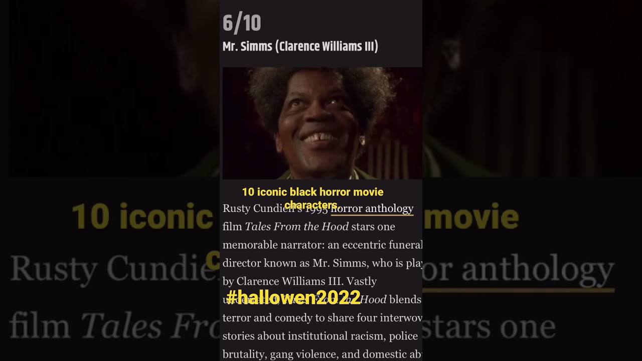 Iconic Black Horror Movie Characters - YouTube