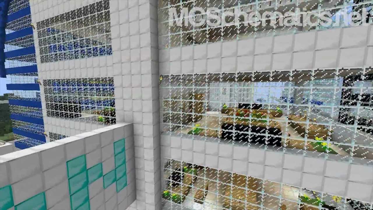 Minecraft Schematic: Iron Office Building (DOWNLOAD) - YouTube