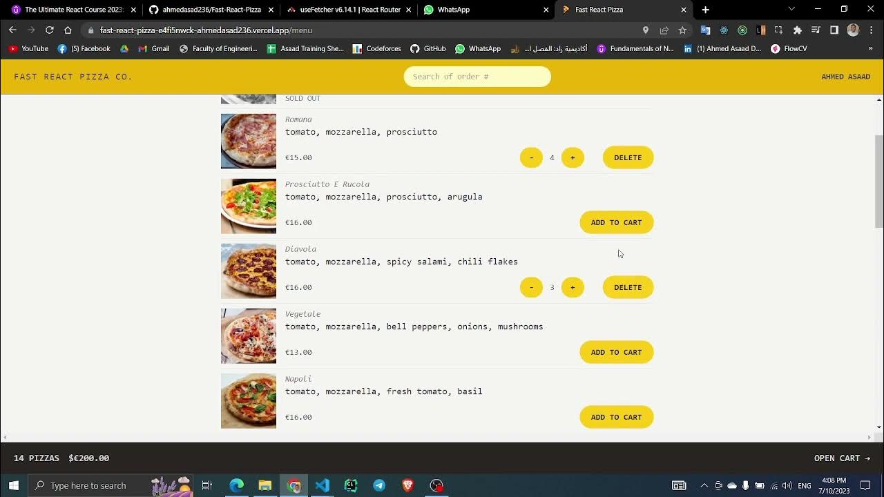 fast react pizza - YouTube