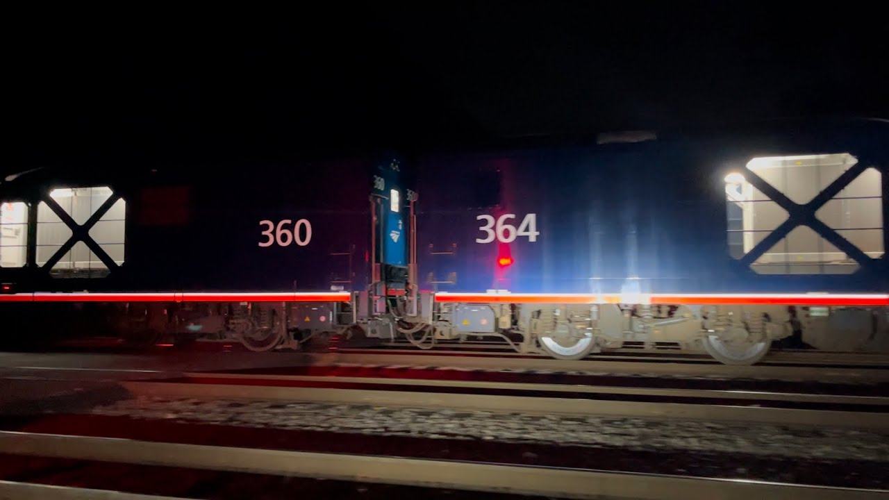 AMTK 364 & AMTK 360 Leads Amtrak P053-07 Auto Train SB Entering ...