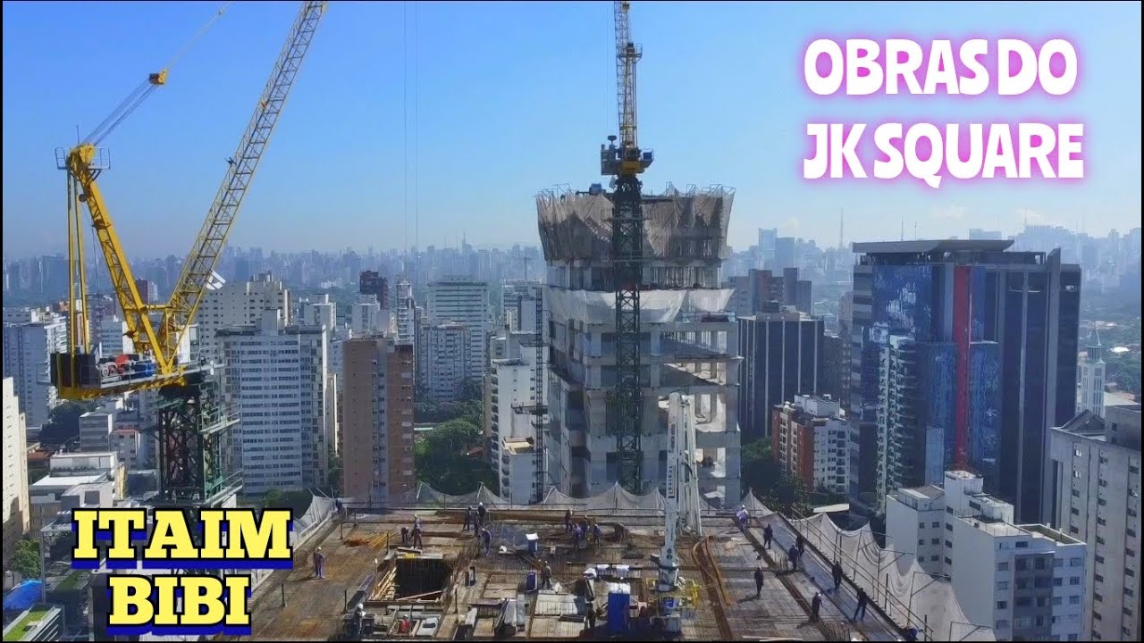 Drone voa no Itaim Bibi (Obras do JK Square e edifícios nos arredores ...