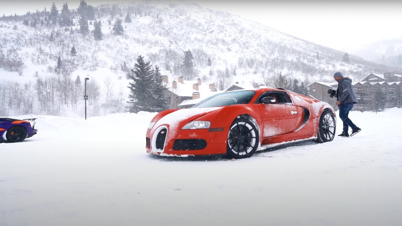 Bugatti Veyron with RYFT EXHAUST!! Donuts in the Snow!! - YouTube