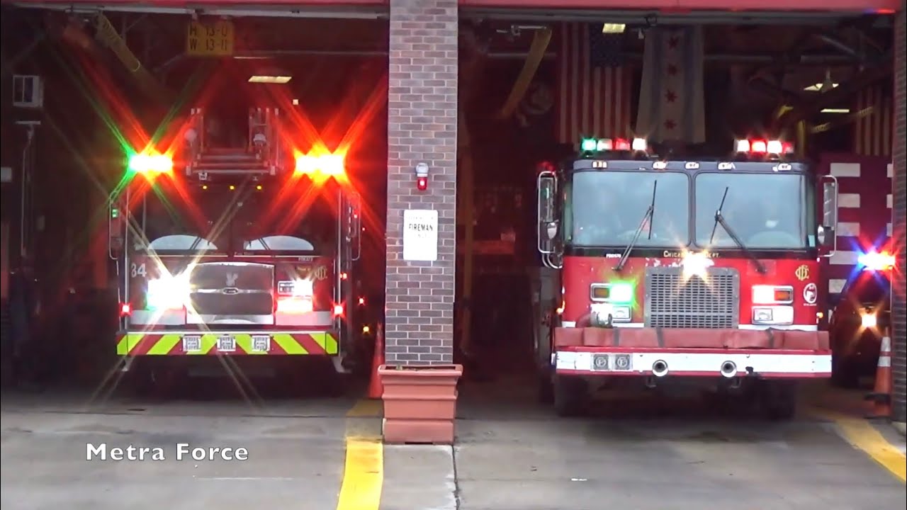 *FIRE* Chicago Fire Dept Engine 72 (Spare), Truck 34, & Battalion 23 ...