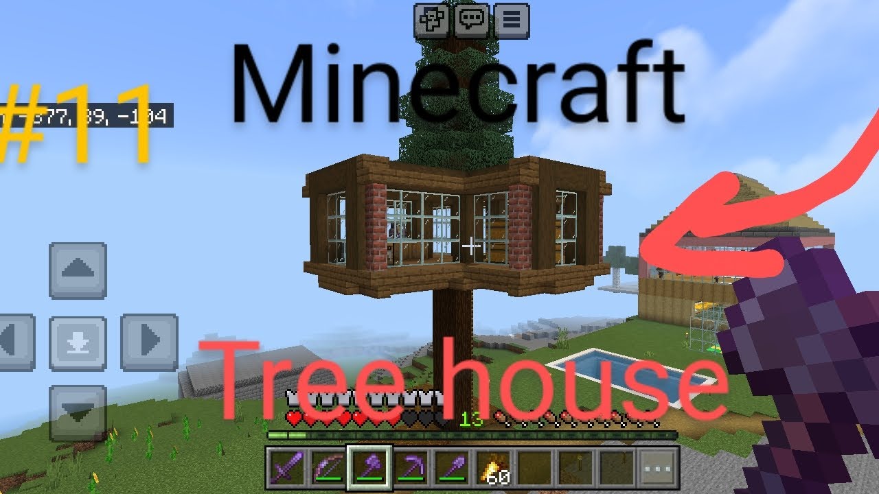 #11 I build a beautiful tree house in my Minecraft world - YouTube