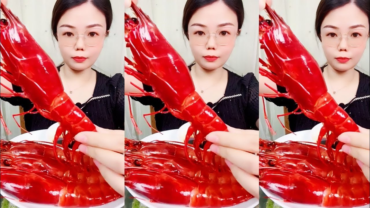 ASMR MUKBANG | Red Shrimp | Shrimp Brain | Seafood | show Eating yummy ...