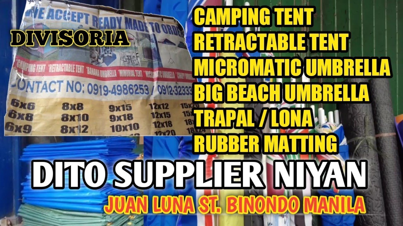 TRAPAL / LONA HEAVY DUTY TENTS BIG UMBRELLA DITO SUPPLIER NIYAN - YouTube