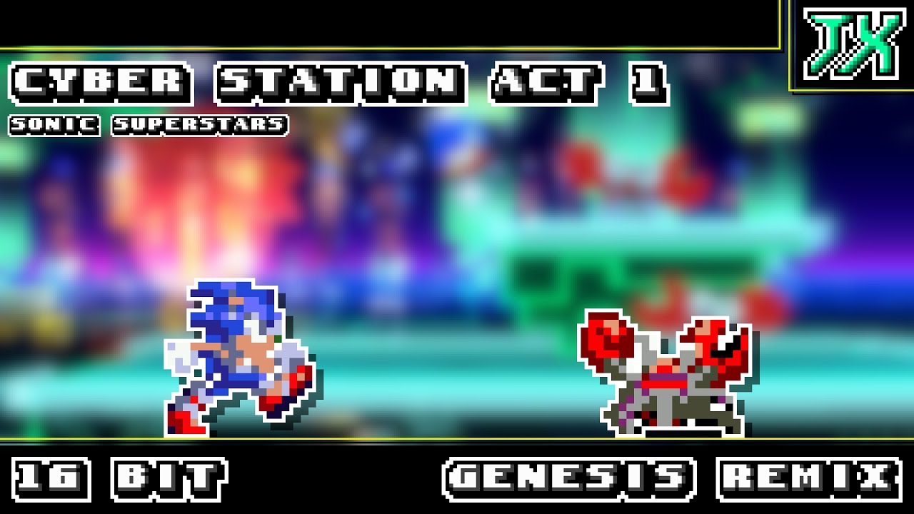 [16-Bit;Genesis]Cyber Station Zone Act 1 - Sonic Superstars - YouTube