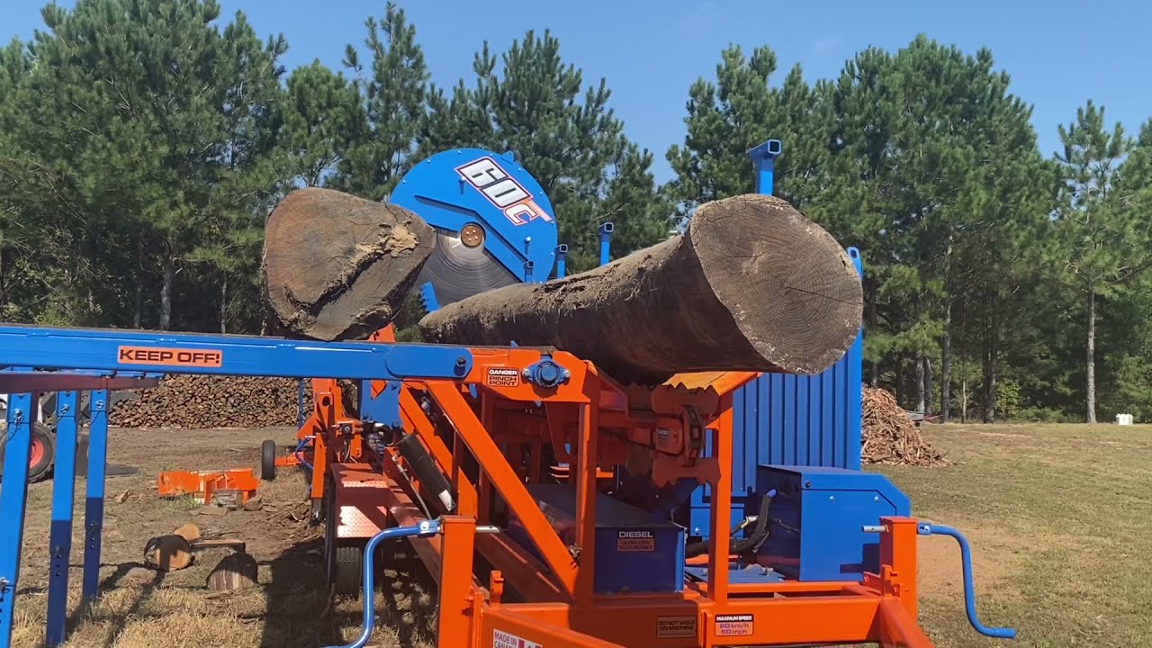 Eastonmade 60c Processing large diameter logs into firewood - YouTube