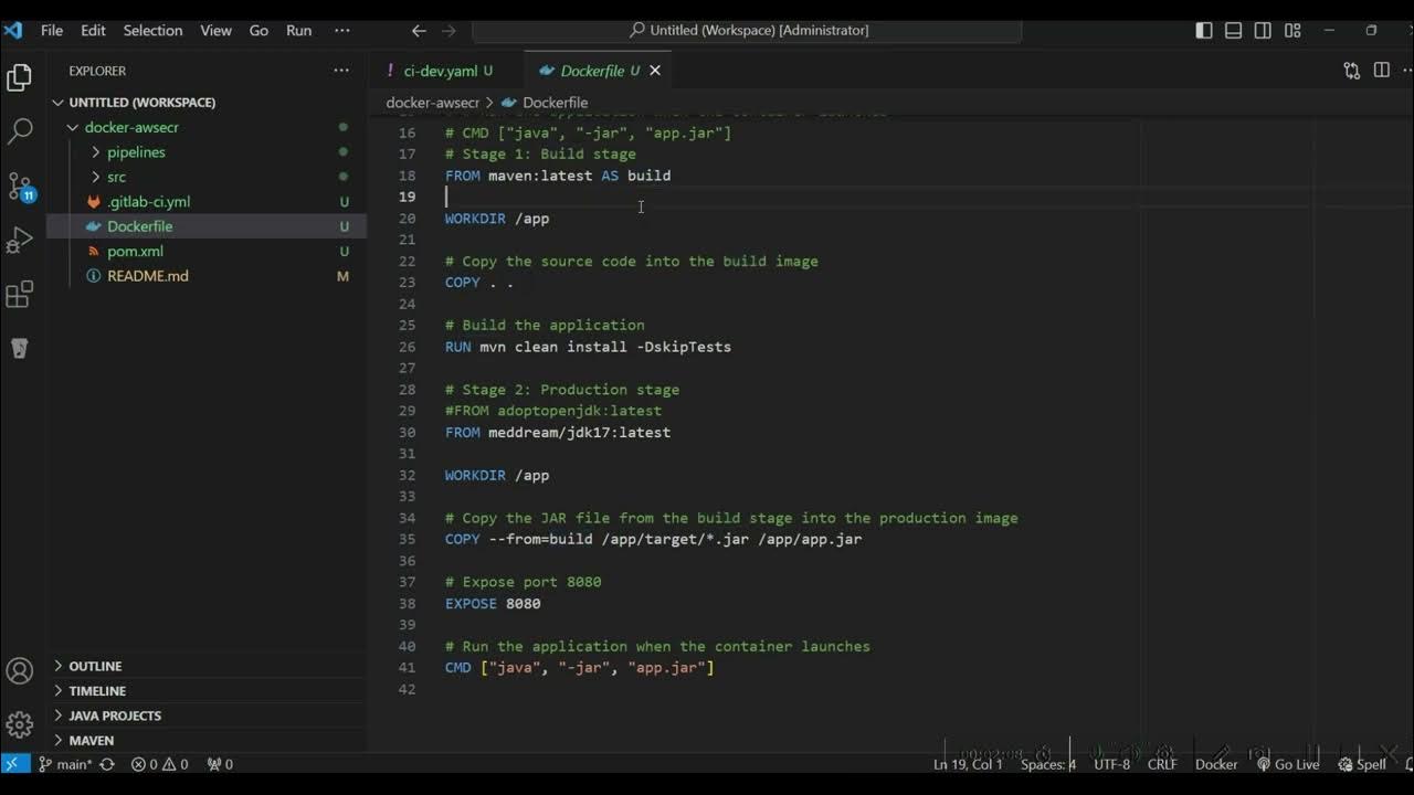 Create Multi-stage Dockerfile in GitLab CI part-3 - YouTube