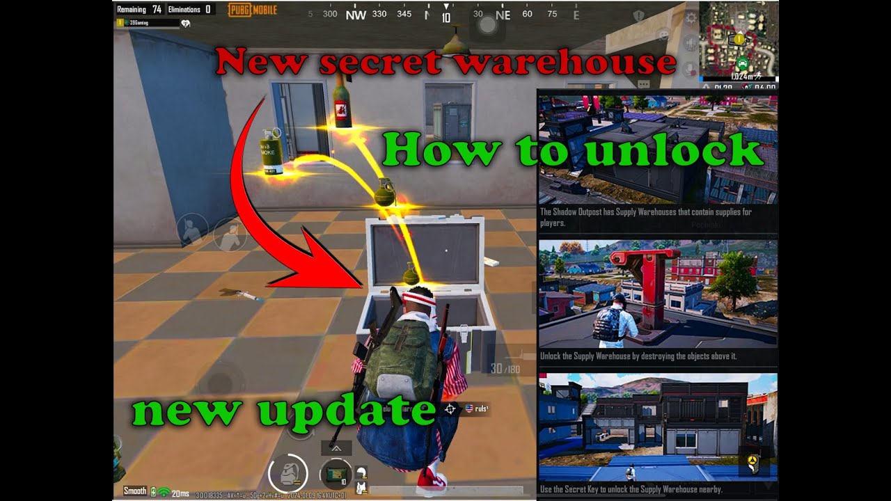 How to unlock the secret warehouse in new update PUBG Mobile - YouTube