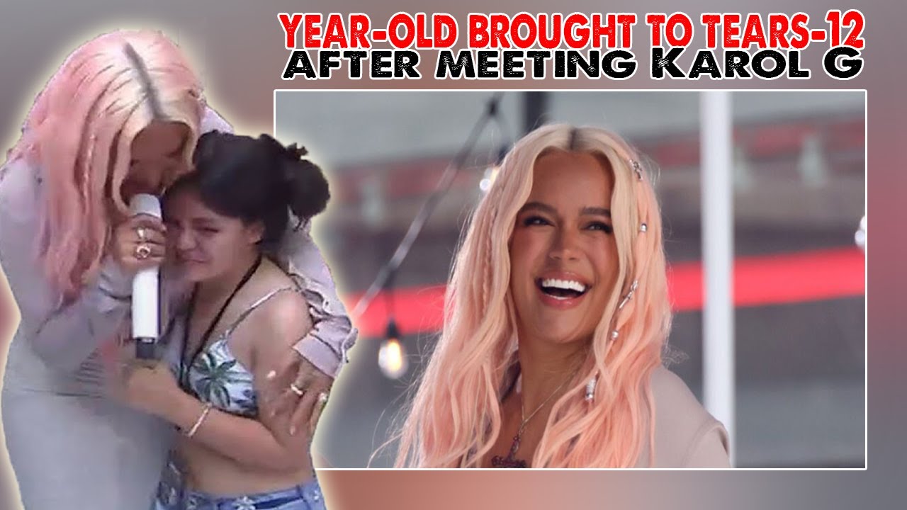 12 year old brought to tears after meeting Karol G - YouTube