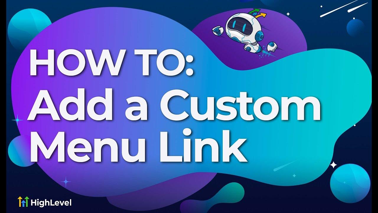 How To Add a Custom Menu Link - YouTube