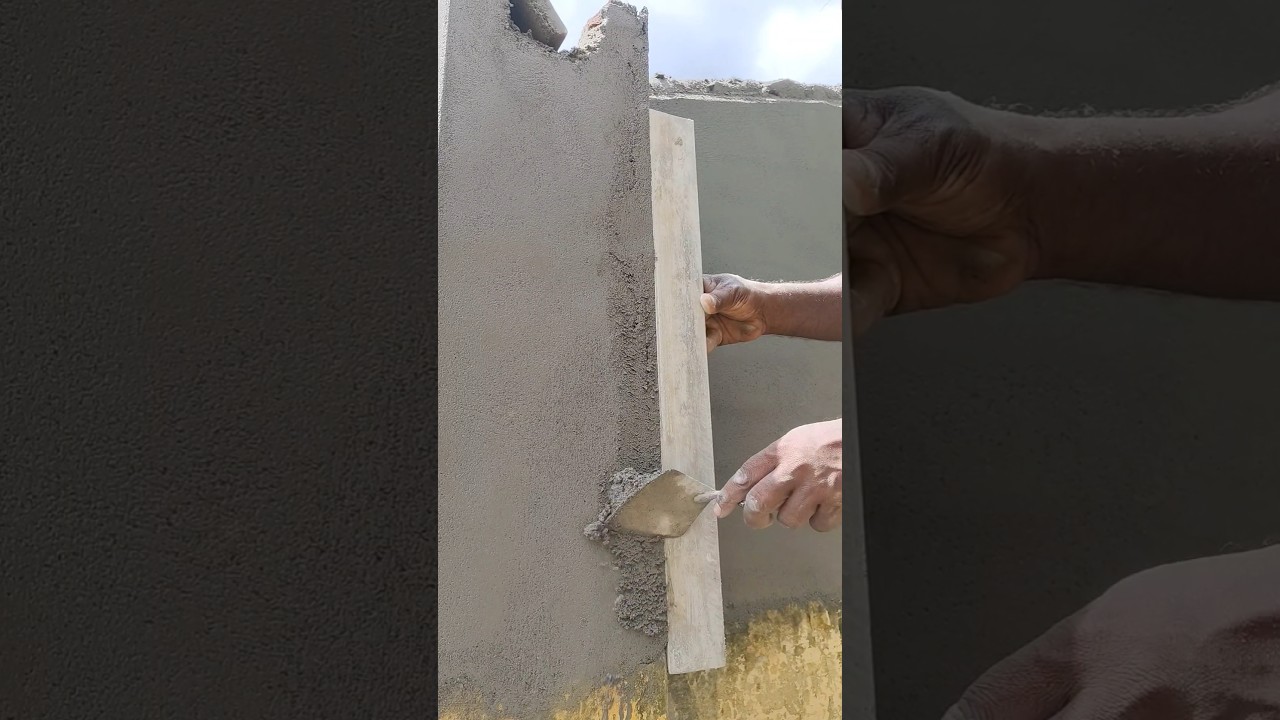 Wall edge perfect plastering #shorts #shortsfeed #construction #plaster ...