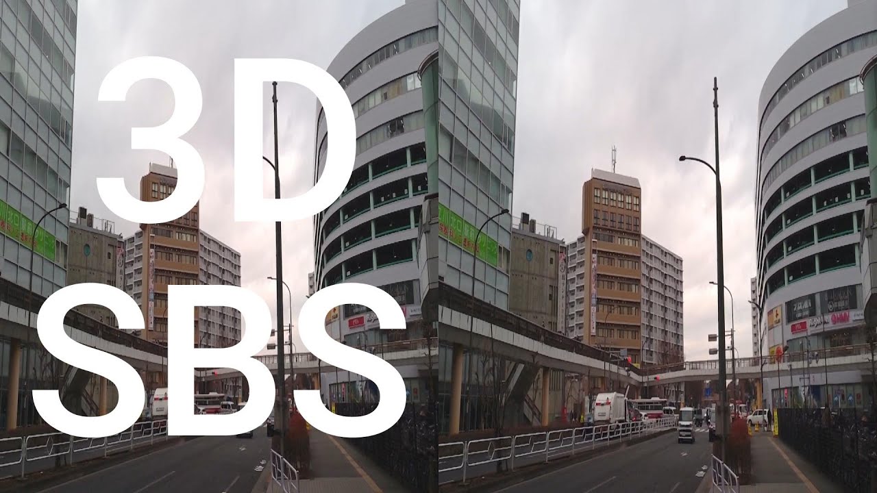 City | 3D SBS VR | QooCam EGO 視力回復・立体視 - YouTube