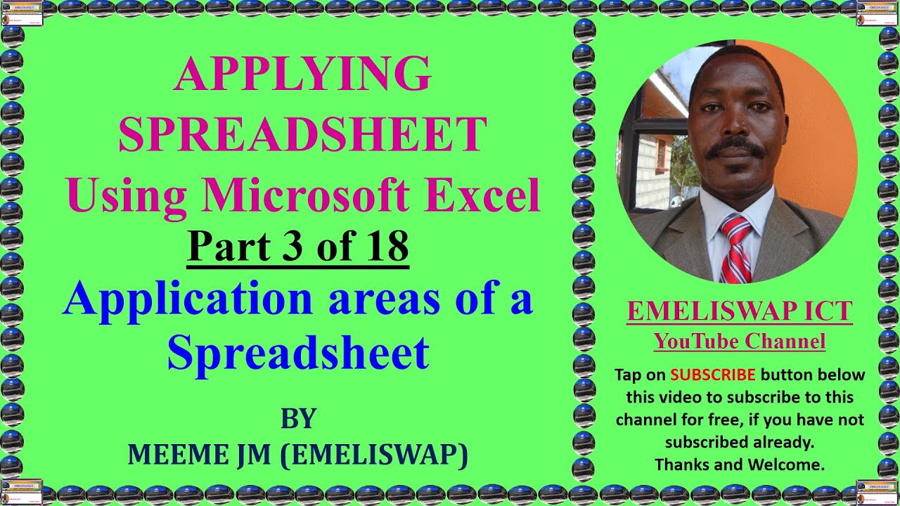 Application Areas Of A Spreadsheet YouTube Application Areas Of A Spreadsheet YouTube