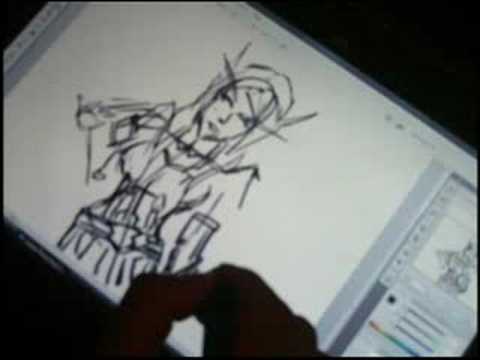 tx2500z Rough Sketch of Blood Elf Paladin using Tablet - YouTube