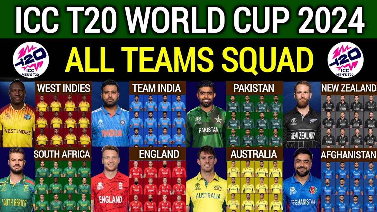 ICC T20 World Cup 2024 All Team Squad | All Team Squad T20 World Cup ...