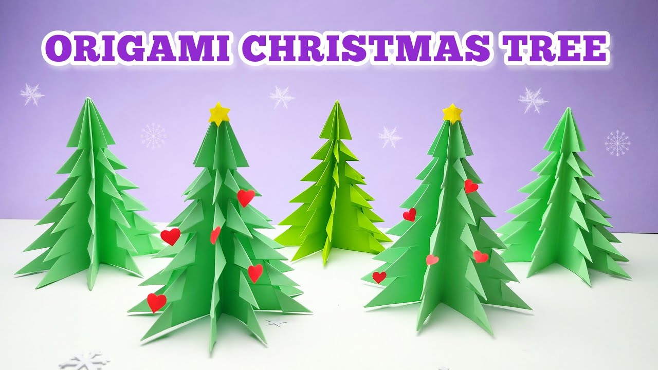 Origami paper Christmas Tree | How to make paper Christmas tree without ...