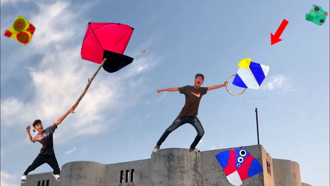 new weapon trick to caught kite big kite cut fight#kiteflying - YouTube