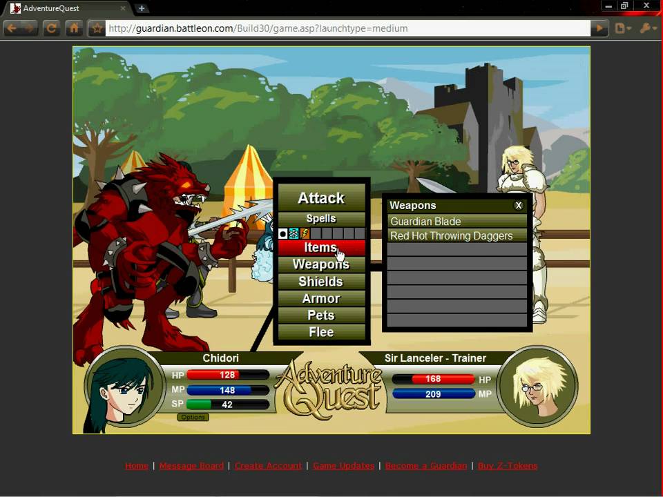 Adventure Quest- Attribute Training- Sir Lanceler - YouTube