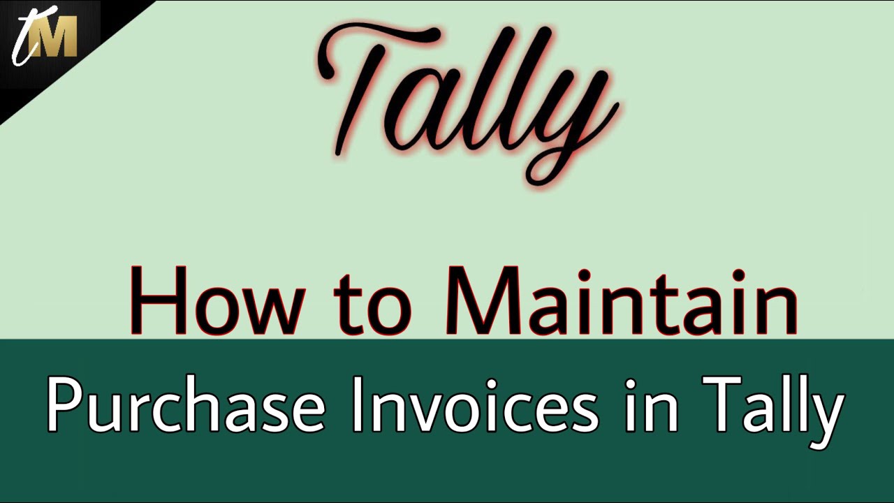 How to Maintain Purchase Invoice in Tally Erp9 by Techno Mahesh - YouTube