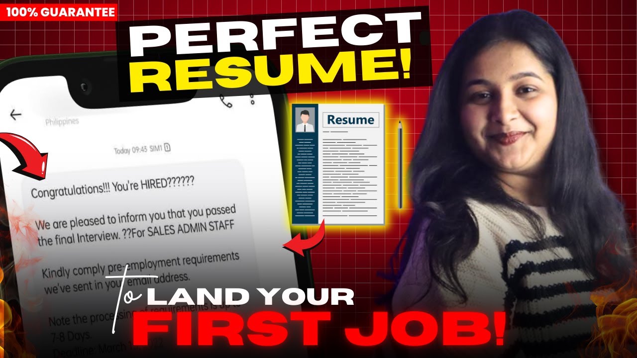 How to get the FIRST JOB as a FRESHER | Perfect Resume To Get Your ...